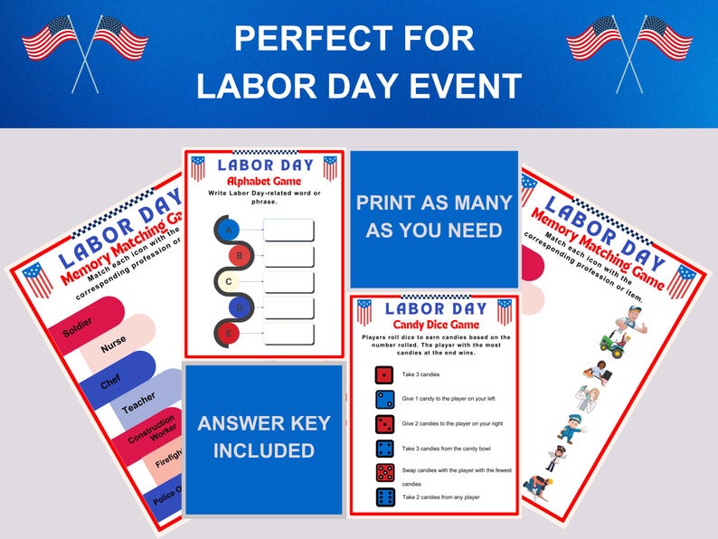 Printable Labor Day Games: Office Party Trivia (PDF) - Etsy