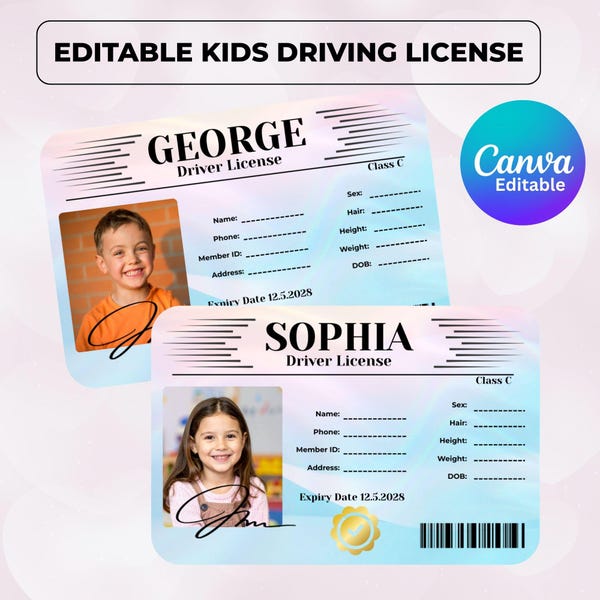 Fake Driver License Template - Etsy