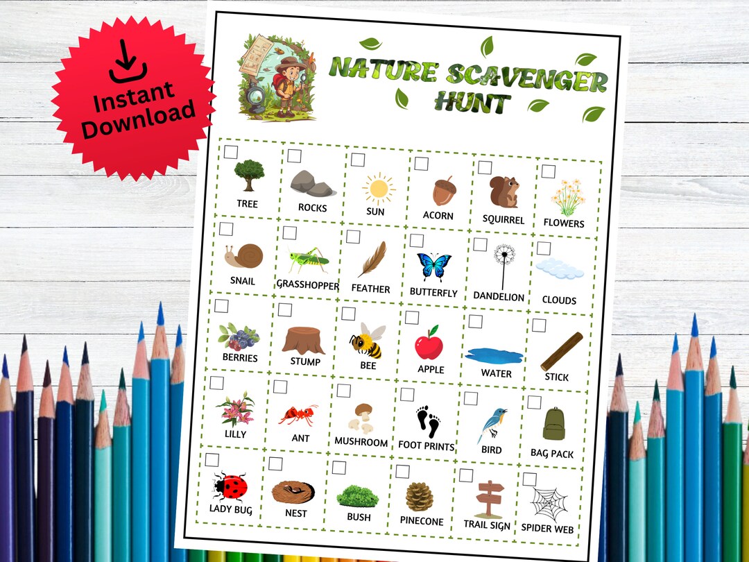 Nature Scavenger Hunt: Outdoor Kids Activity (digital Download) - Etsy