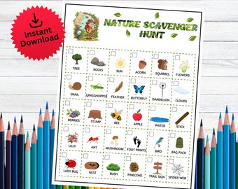 Nature Scavenger Hunt, Summer Activity, Kids Outdoor Learning, Science ...