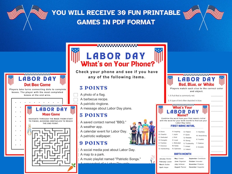 Printable Labor Day Games: Office Party Trivia (PDF) - Etsy