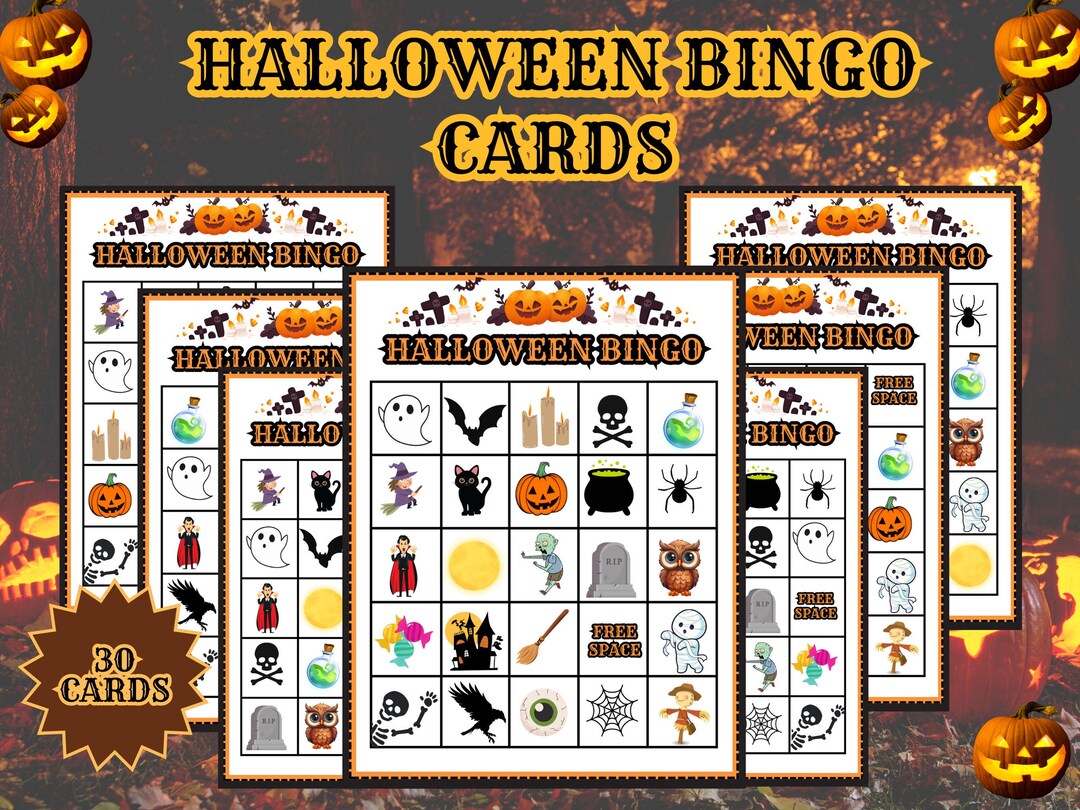 Halloween Bingo Party Game | Spooky Party Games | Witches Night Games ...