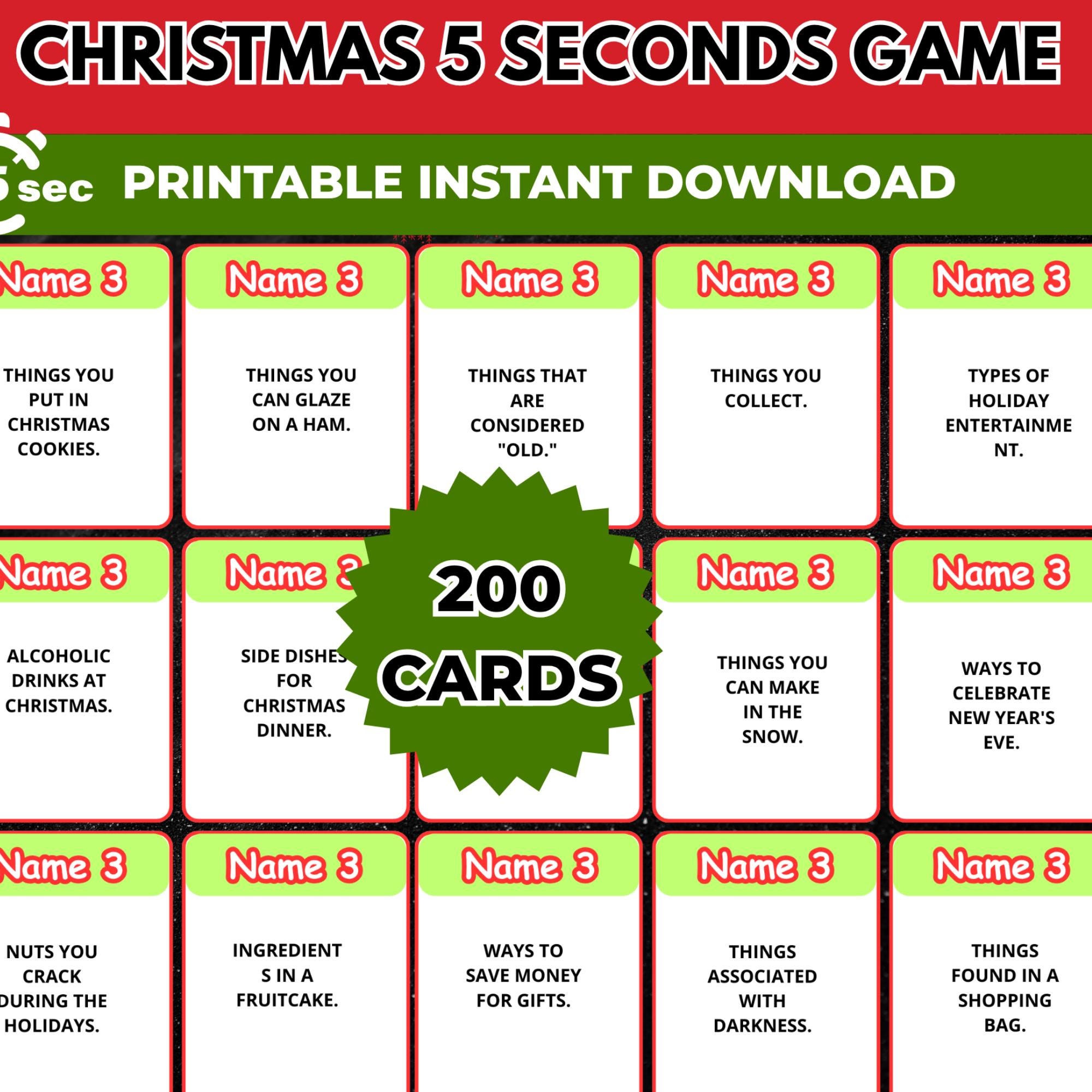 Christmas Party Games Bundle: Christmas Trivia, Christmas Taboo ...