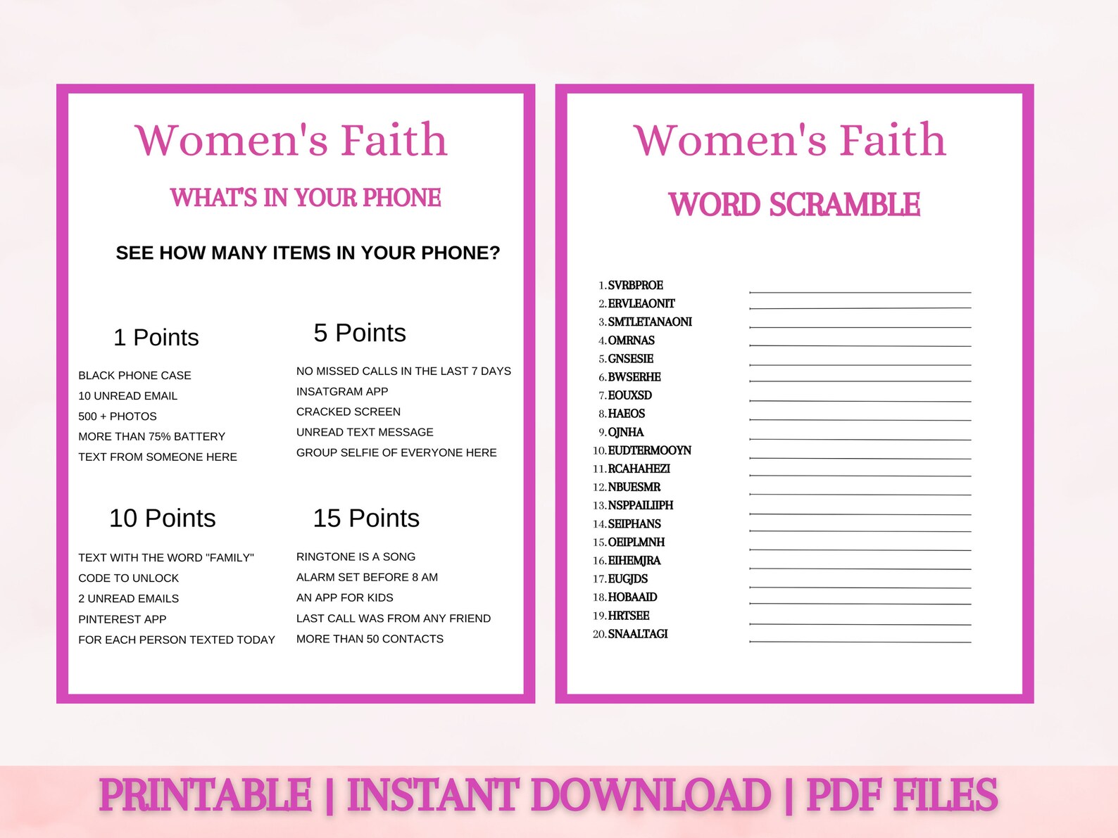 Women's Ministry Games Bundle: 15 Printable Church Games (PDF) - Etsy
