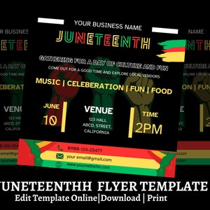 Editable Juneteenth Event Flyer Template: Community Celebration ...