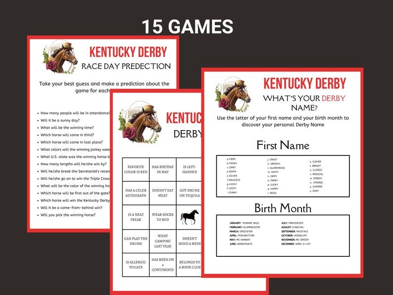 Kentucky Derby Printable Games |kentucky Derby Games | Derby Games ...