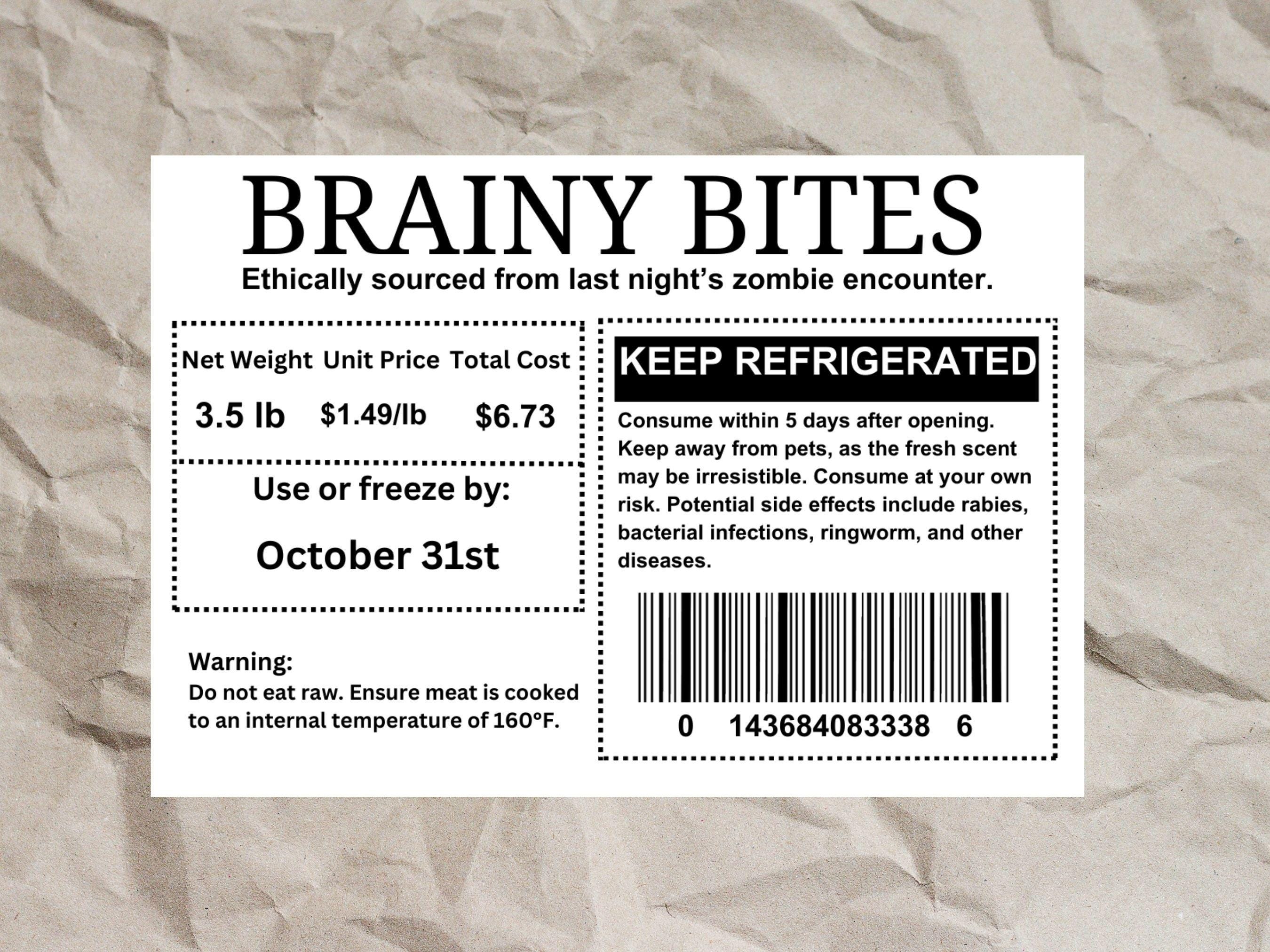 Funny Halloween Fake Meat Labels, Halloween Prank Food Labels Halloween ...