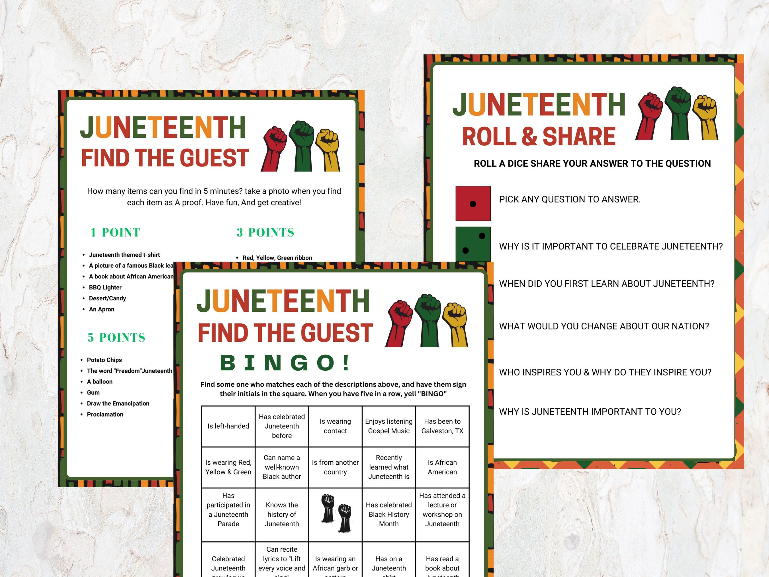 Junteenth Game, Juneteenth Game Bundle, Juneteenth Trivia Printable ...