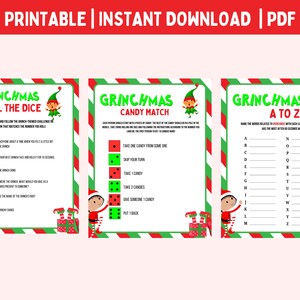 Grinch Christmas Party Games Bundle: Grich Trive, Whow Stole the Lyrics ...