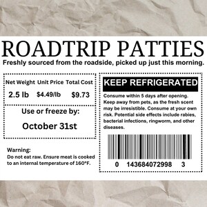 Funny Halloween Fake Meat Labels, Halloween Prank Food Labels Halloween ...