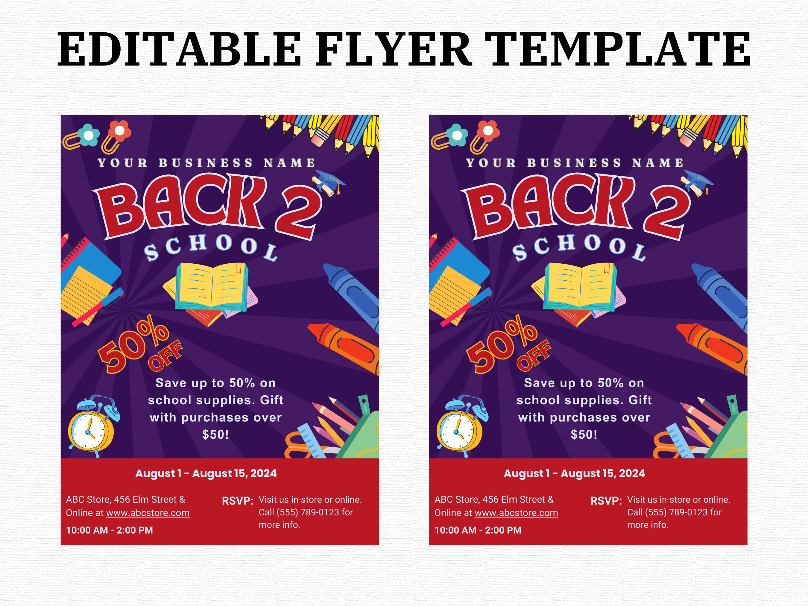 Editable Back to School Flyer DIY Back to School Flyer School Supply ...