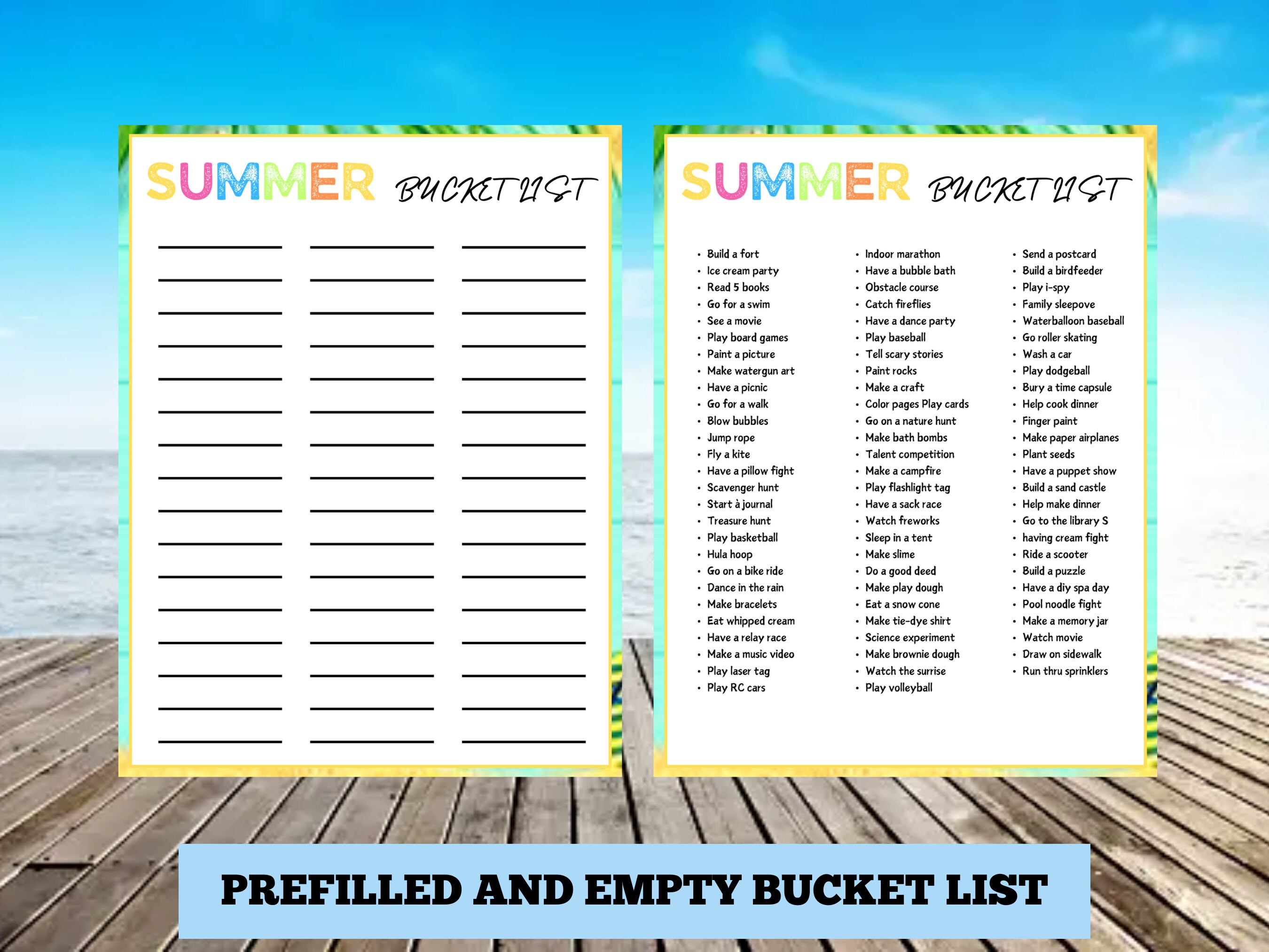 Editable SUMMER Calendar Poster Printables Family Planner Checklist ...