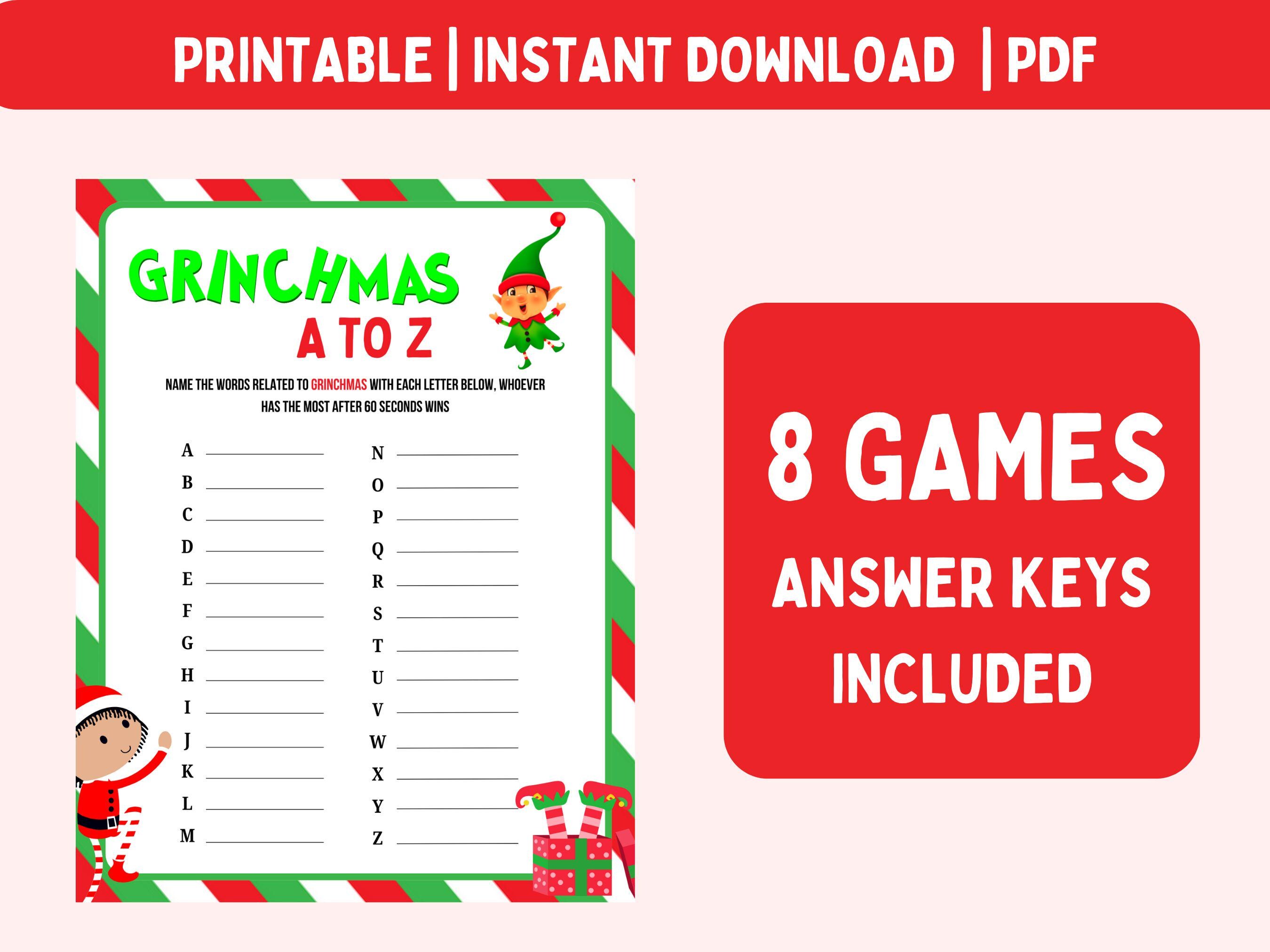 Grinch Christmas Party Games Bundle: Grich Trive, Whow Stole the Lyrics ...
