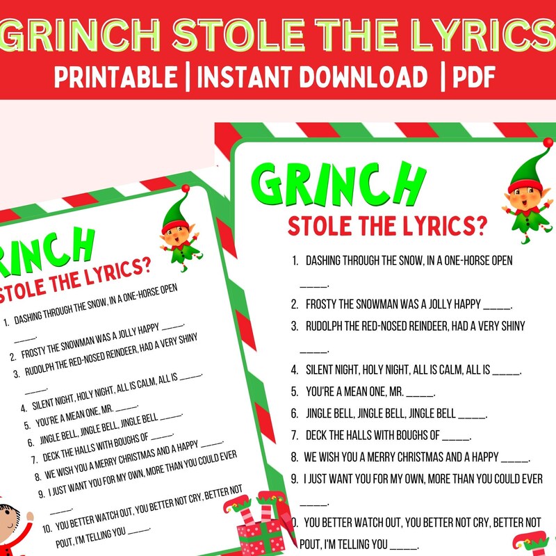 Grinch Scavenger Hunt - Etsy