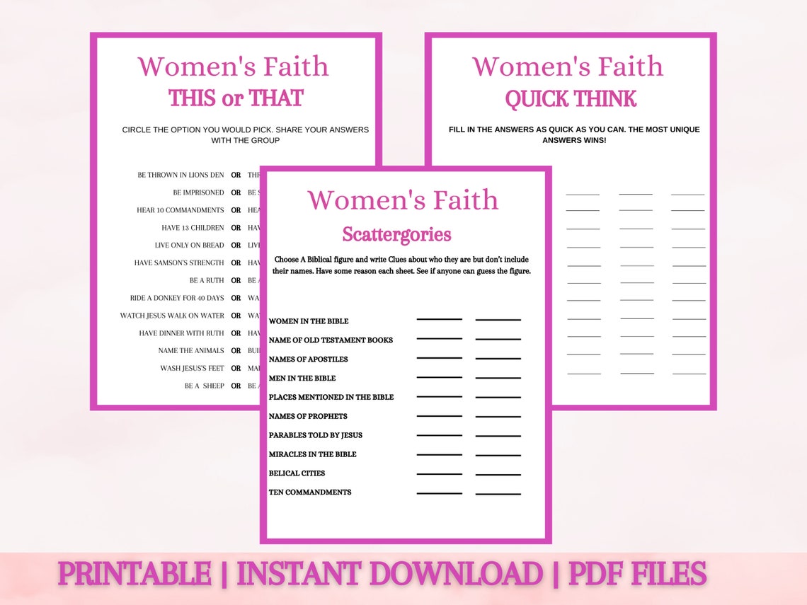 Women's Ministry Games Bundle: 15 Printable Church Games (PDF) - Etsy