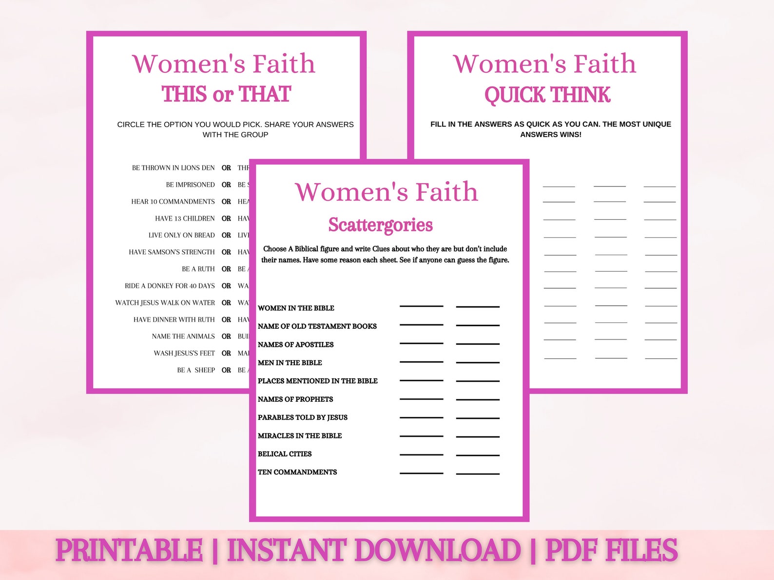 Women's Ministry Game | Printable Church Games Bundle | Women's Day ...