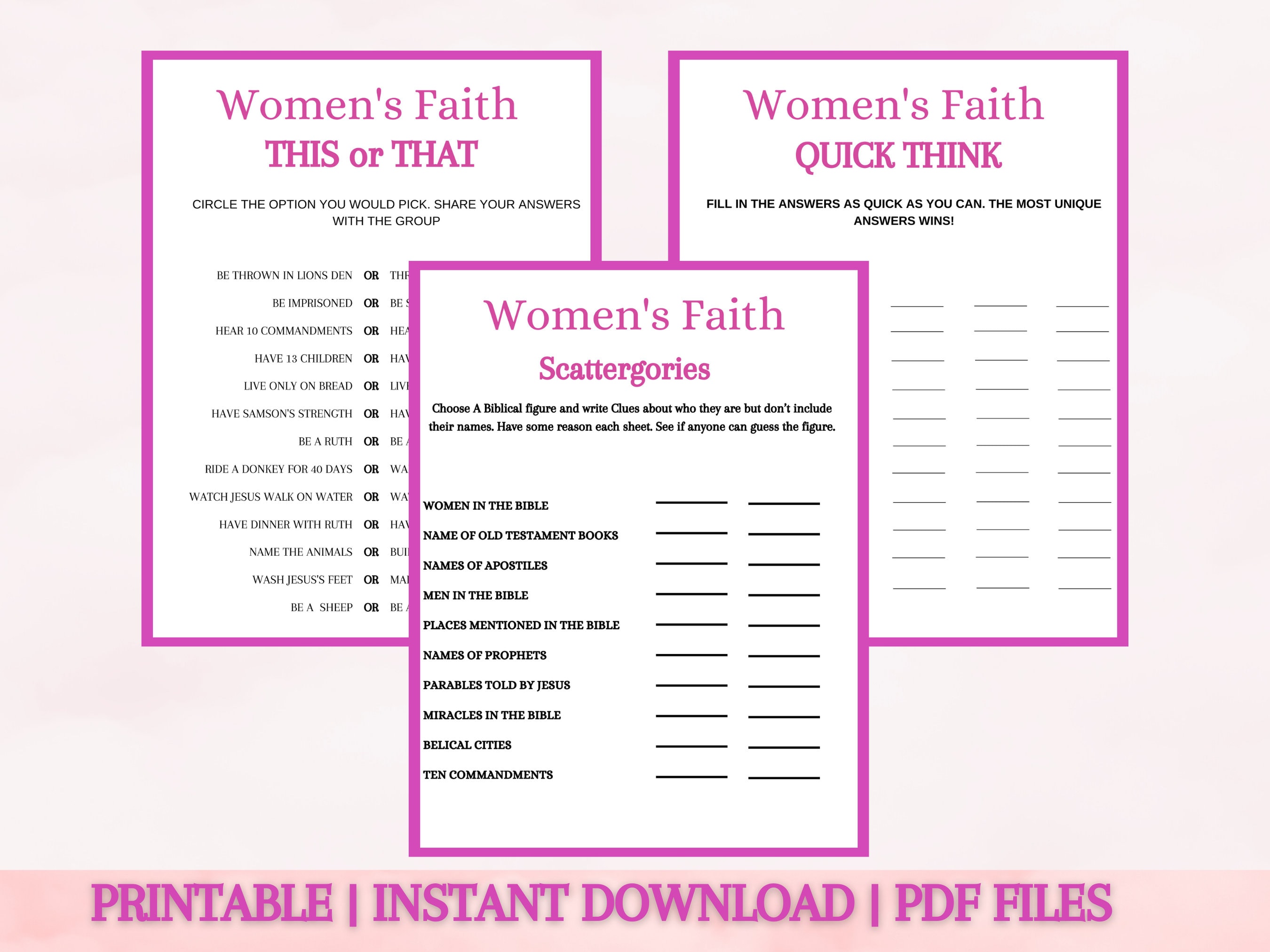 Women's Ministry Games Bundle: 15 Printable Church Games (PDF) - Etsy