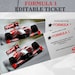 Editable Formula 1 Ticket Gift: Souvenir Keepsake, Event Ticket ...