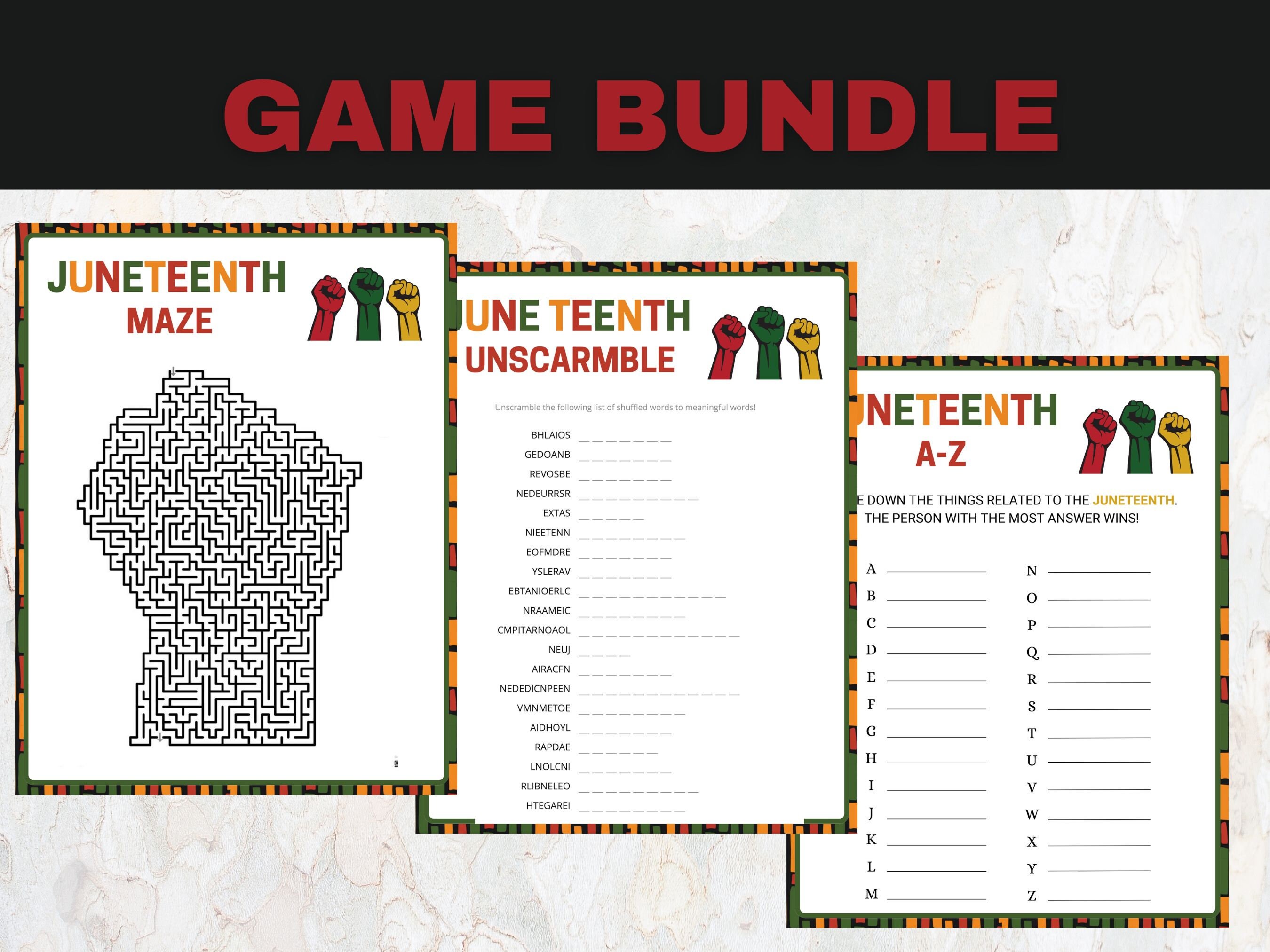 Junteenth Game, Juneteenth Game Bundle, Juneteenth Trivia Printable ...