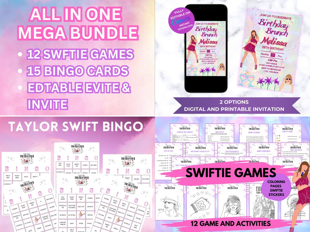 Taylo Swift Party Games | Swiftie Party Games Printable | Taylo Swift ...
