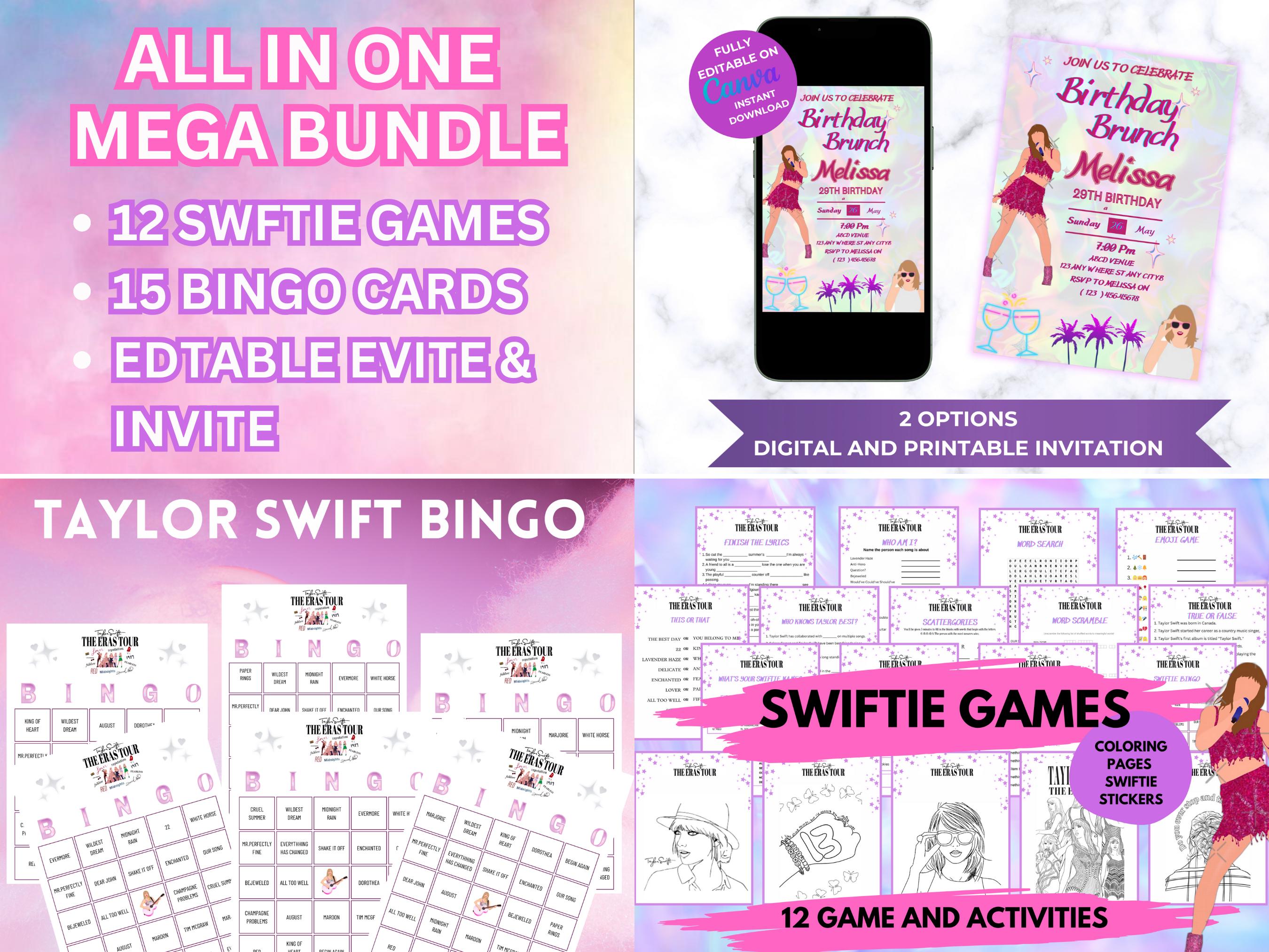 Taylo Swift Party Games | Swiftie Party Games Printable | Taylo Swift ...