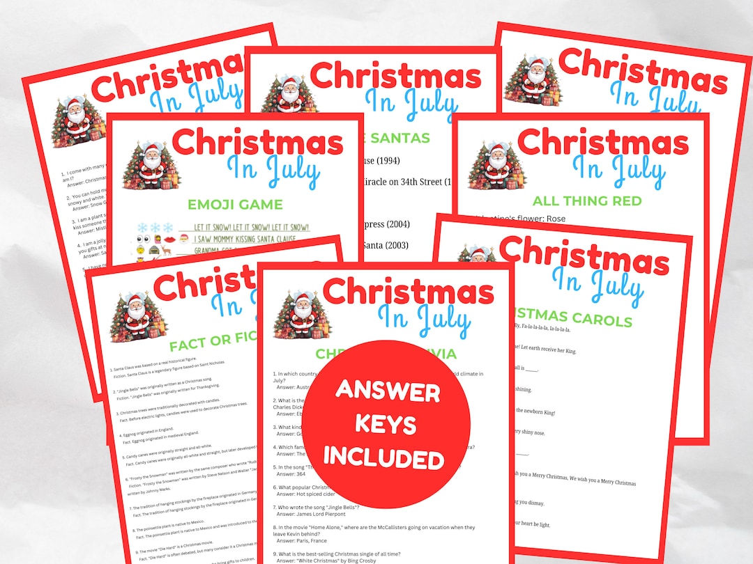 Christmas in July Games Bundle | Santa Games | 20 Christmas Party Games ...
