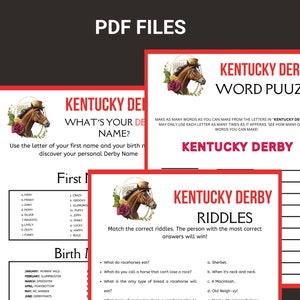 Kentucky Derby Games Bundle: 12 Printable Party Games (PDF) - Etsy