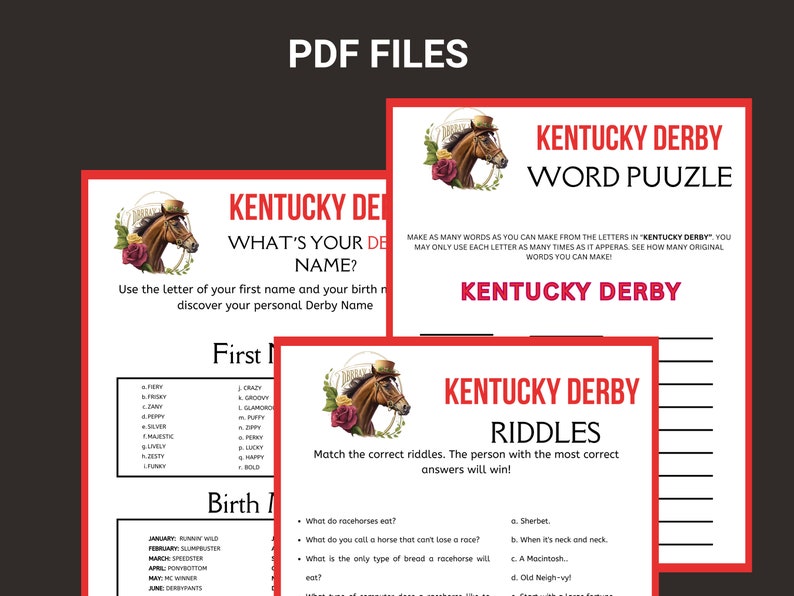 Kentucky Derby Printable Games |kentucky Derby Games | Derby Games ...
