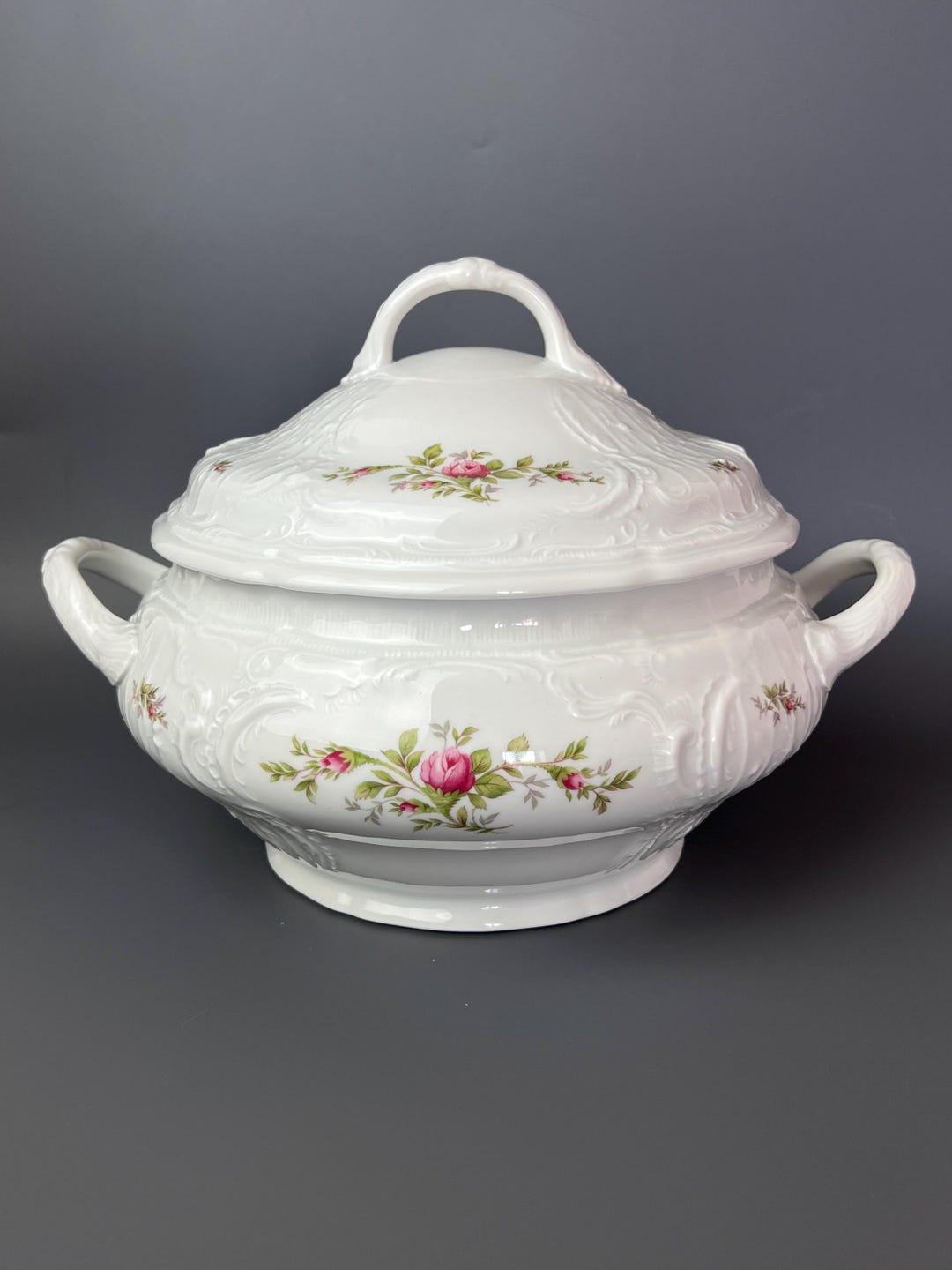 Porcelain Soup Tureen, Rosenthal Sanssouci, Moosrose, Vintage Germany ...