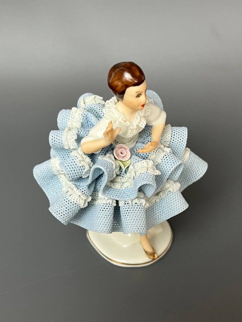 Porcelain Lace Figurine Dresden Design, Vintage Germany - Etsy