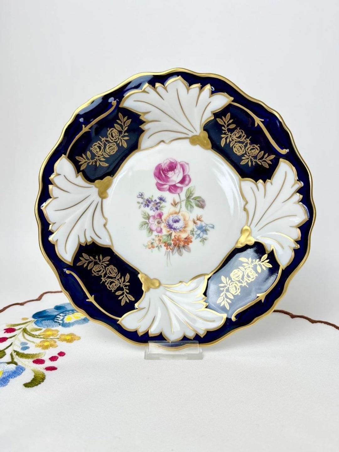 Porcelain Plate, Weimar, Germany Vintage, Cobalt Gold - Etsy