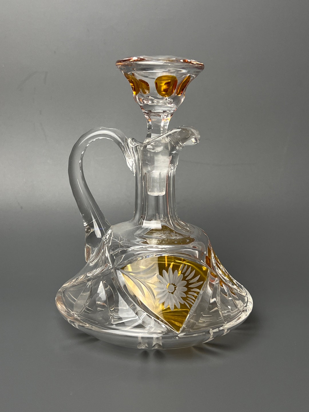 Crystal Decanter for Spirits, Oil, Sauce, Germany Vintage - Etsy