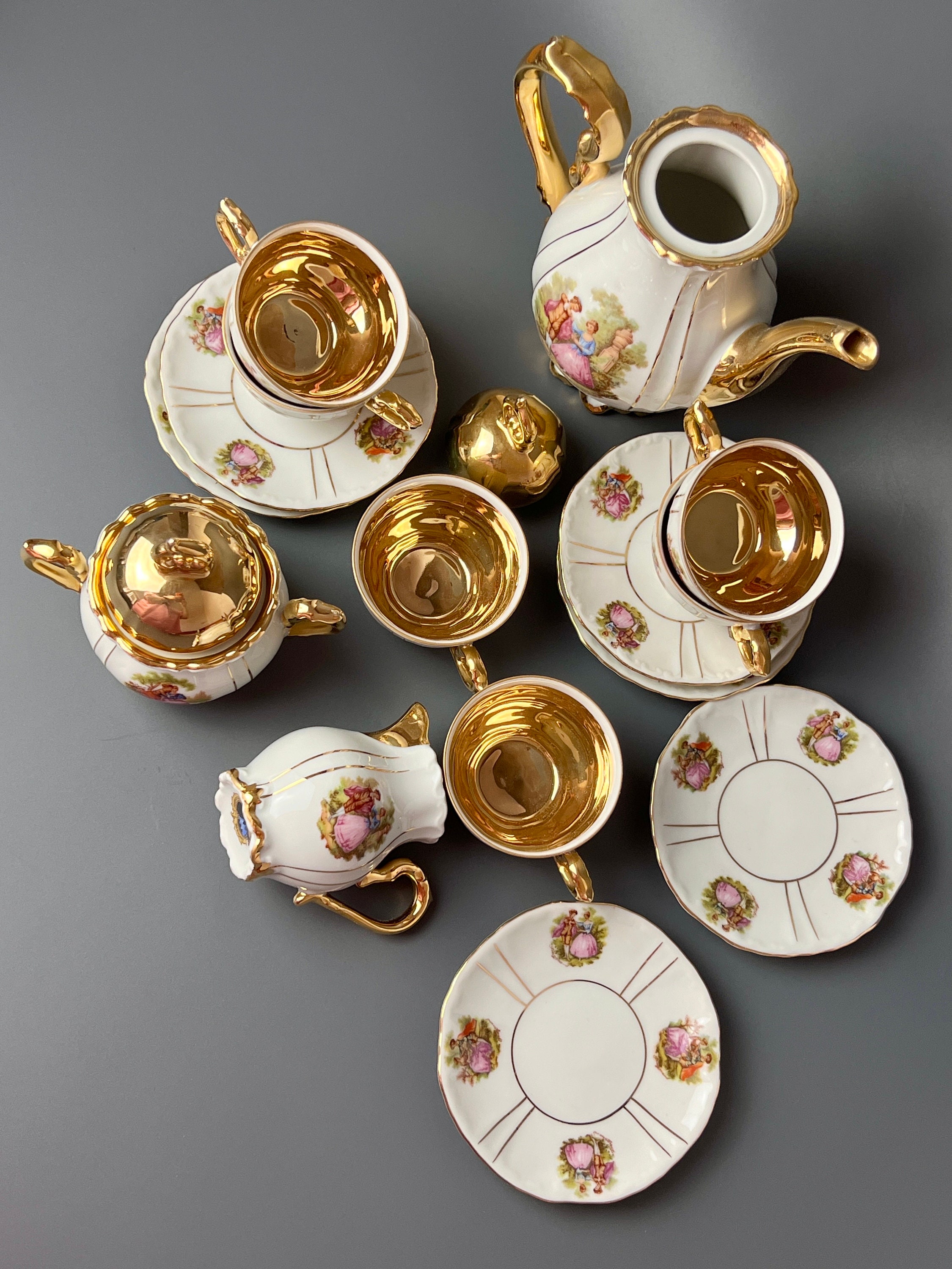 Coffee Tea Set Waldershof Bavaria, Germany Vintage, Cups, Plates, Sugar ...