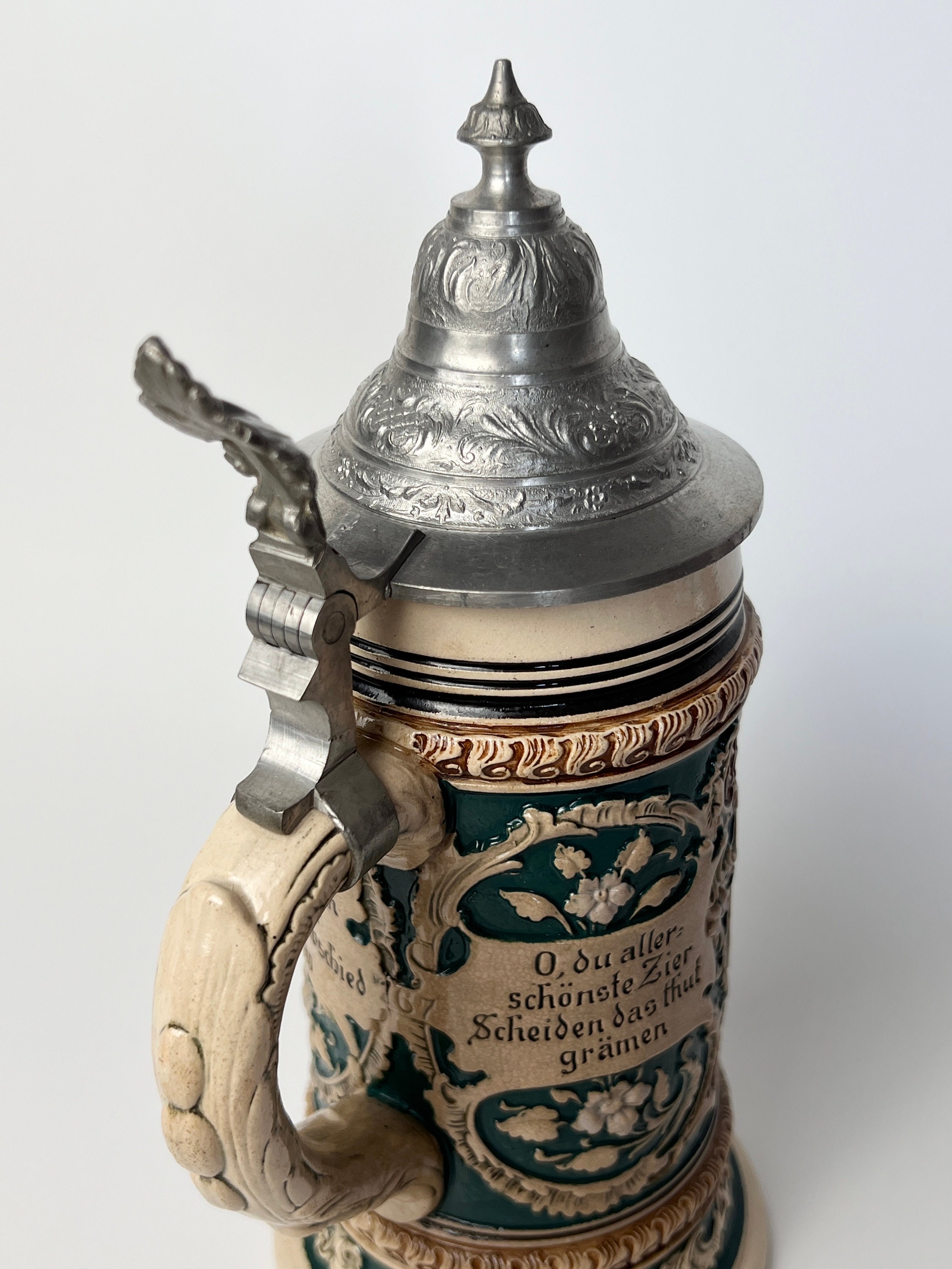 Antique Beer Mug With Lid, Germany - Etsy