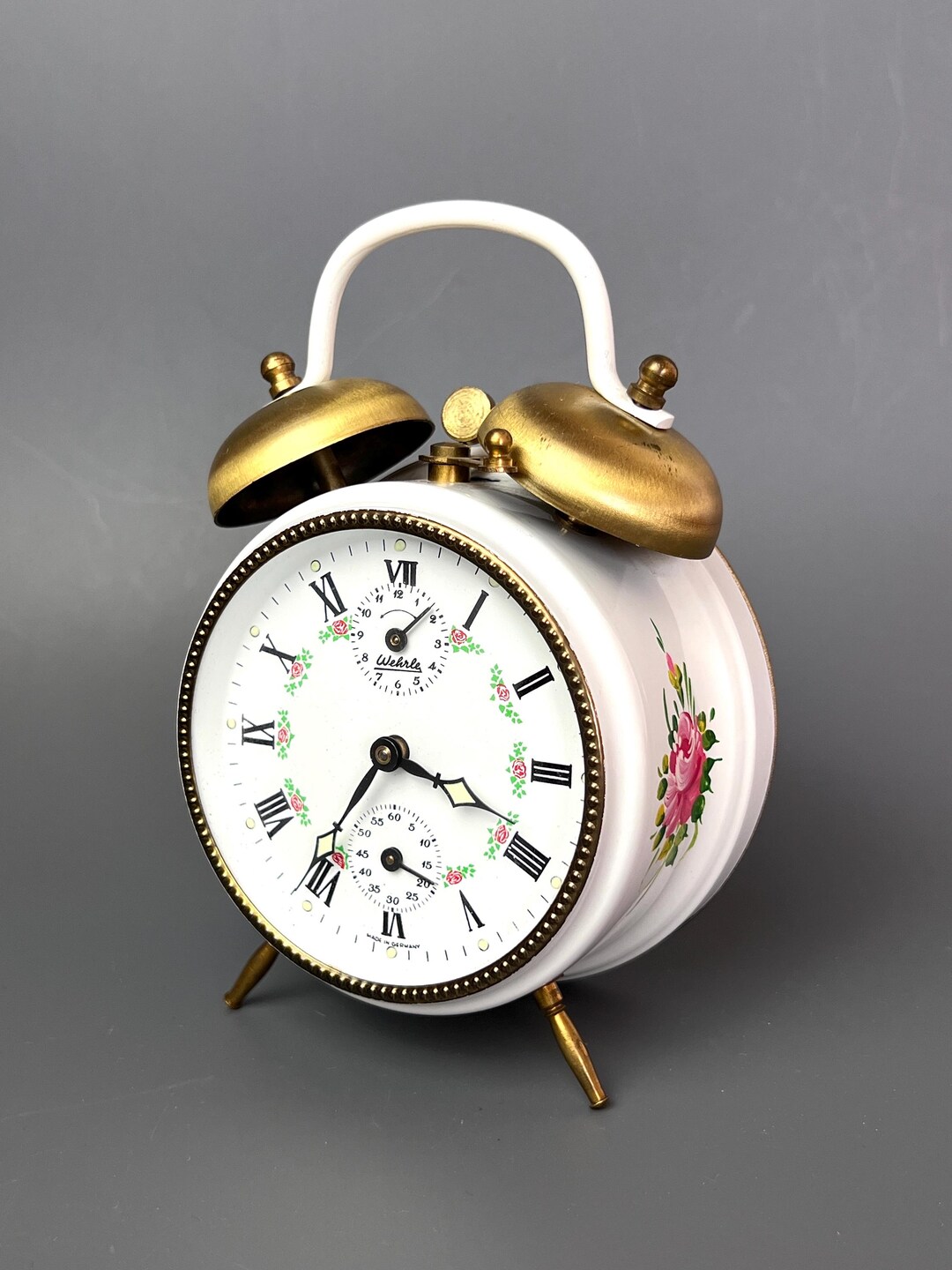 Wehrle Alarm Clock, Brass, Vintage Germany - Etsy