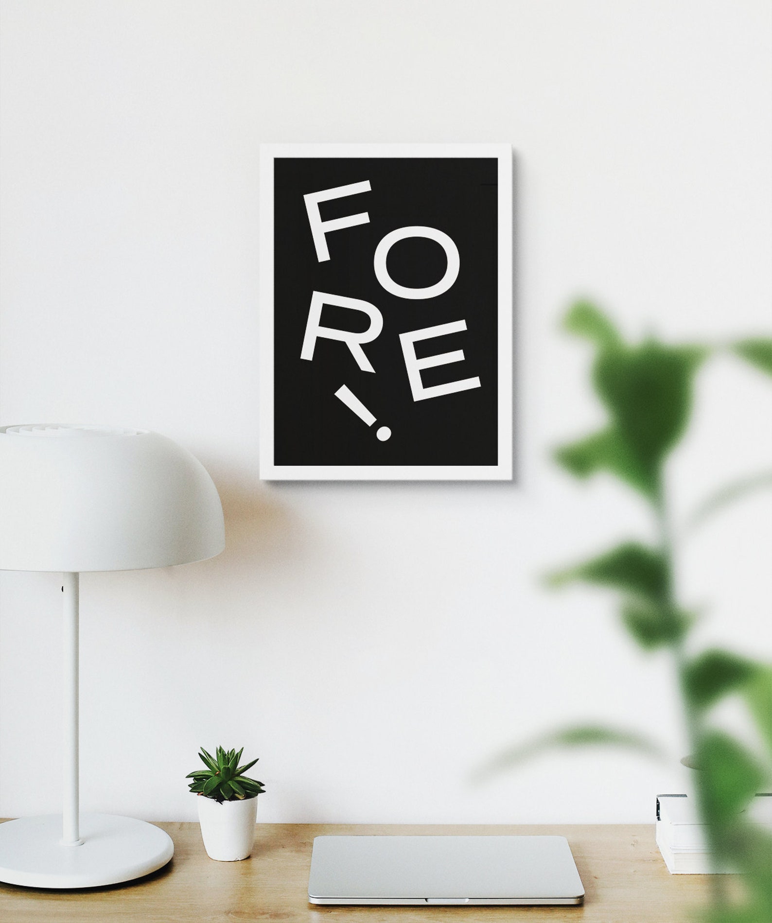 Fore! Black Golf Art Print, Golf Poster, Golf Home Decor, Golf Wall Art ...