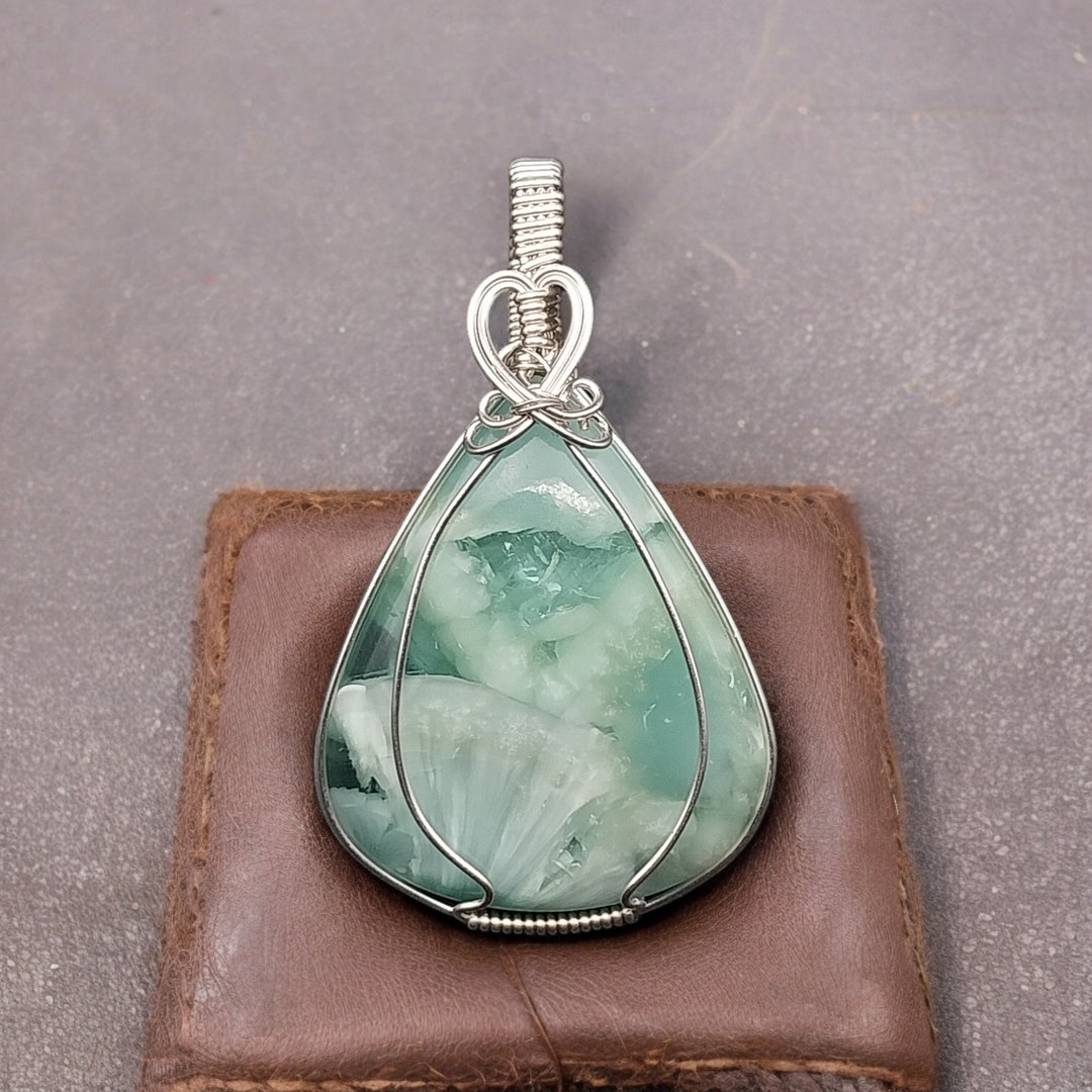 Sterling Silver Hemimorphite Pendant - Etsy