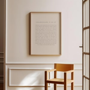 Colossians 3 Modern Minimalist Neutral Christian Wall Art, Clothe ...