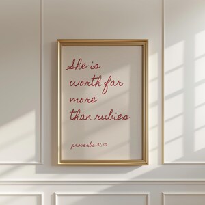 Proverbs 31 Ruby Red Christian Wall Art (digital Download) - Etsy