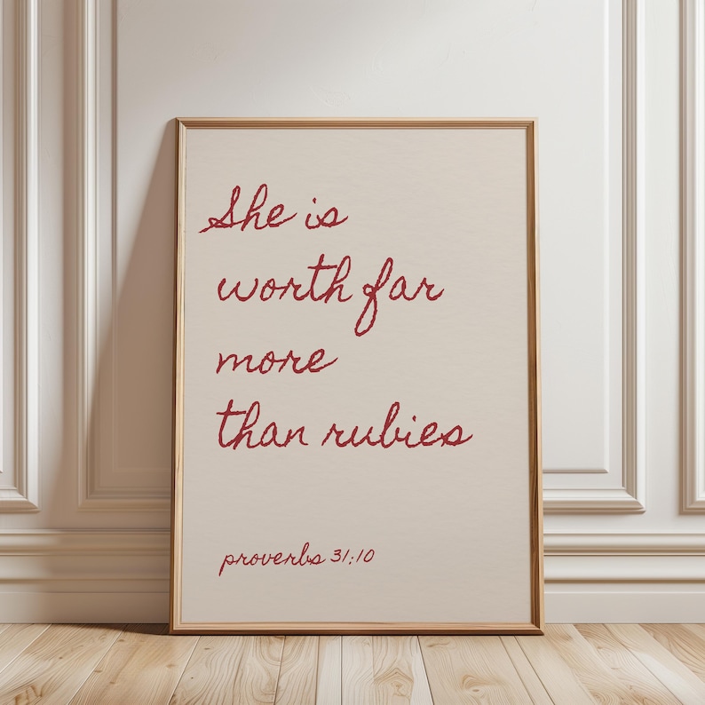 Proverbs 31 Ruby Red Christian Wall Art (digital Download) - Etsy