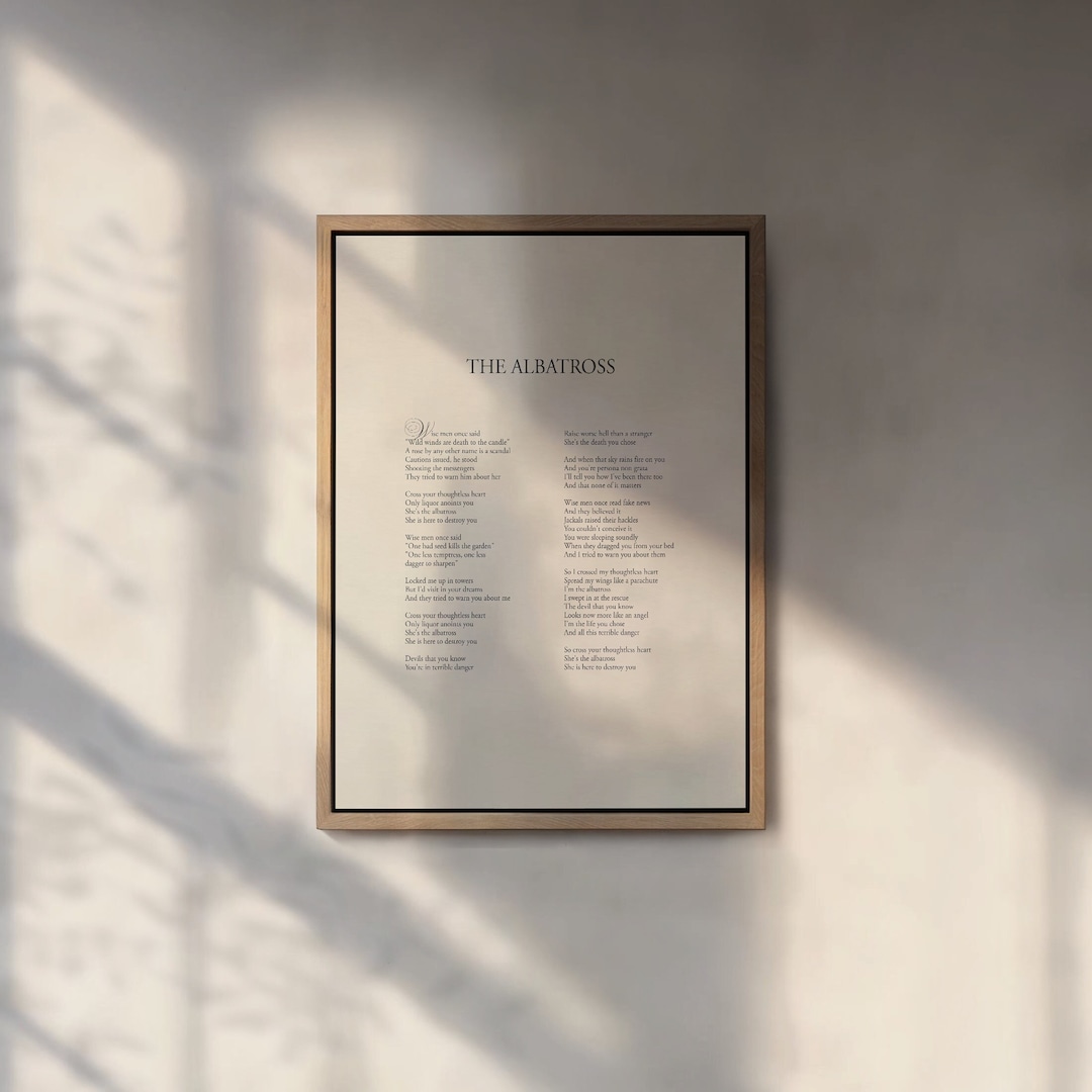 The Albatross Lyrics Aesthetic Wall Art Tortured Poets Department ...