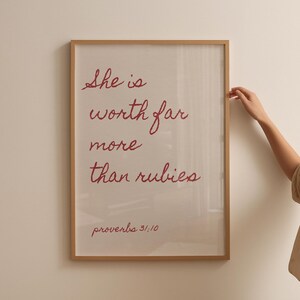 Proverbs 31 Ruby Red Christian Wall Art (digital Download) - Etsy