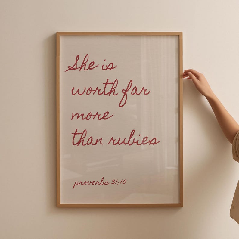 Proverbs 31 Ruby Red Christian Wall Art (digital Download) - Etsy