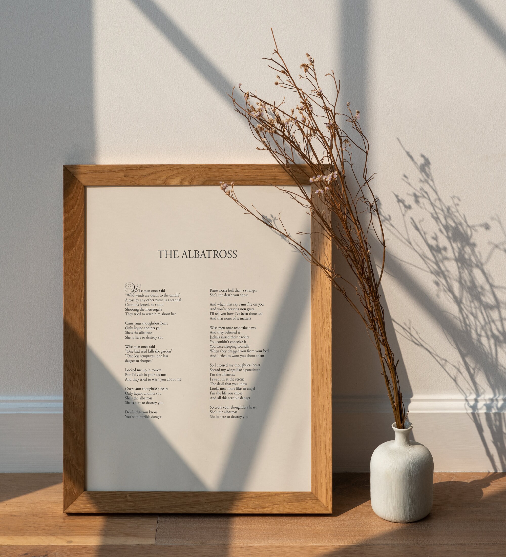 The Albatross Lyrics Aesthetic Wall Art Tortured Poets Department ...