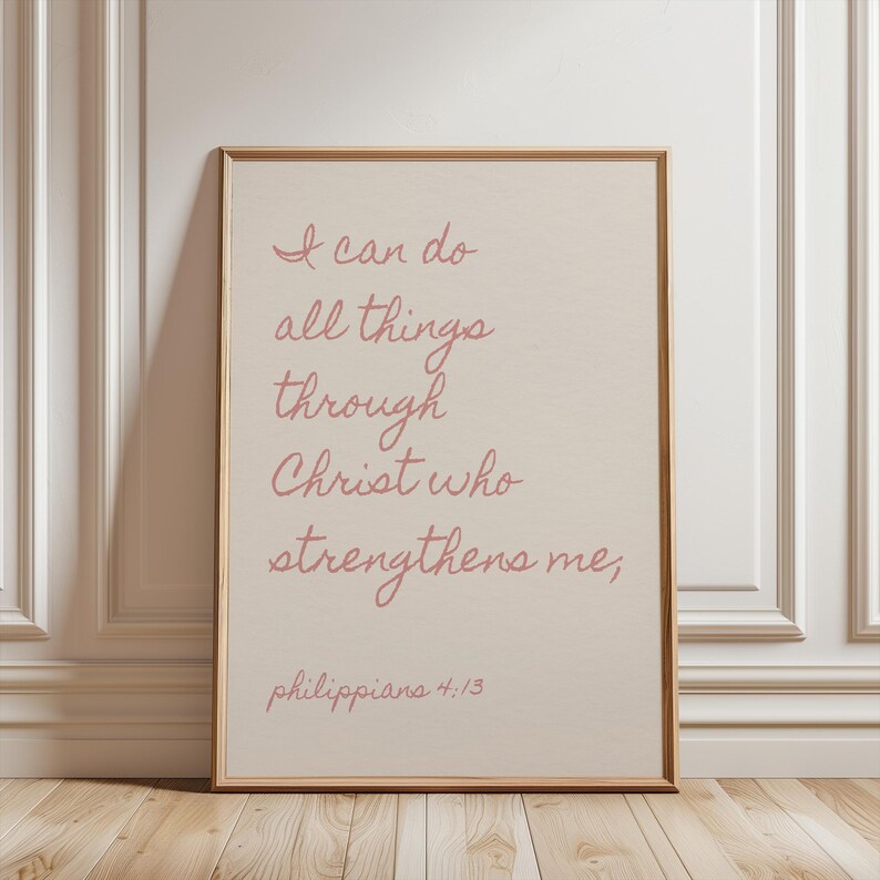 Philippians 4:13 I Can Do All Things Through Christ (baby Pink) Cute ...