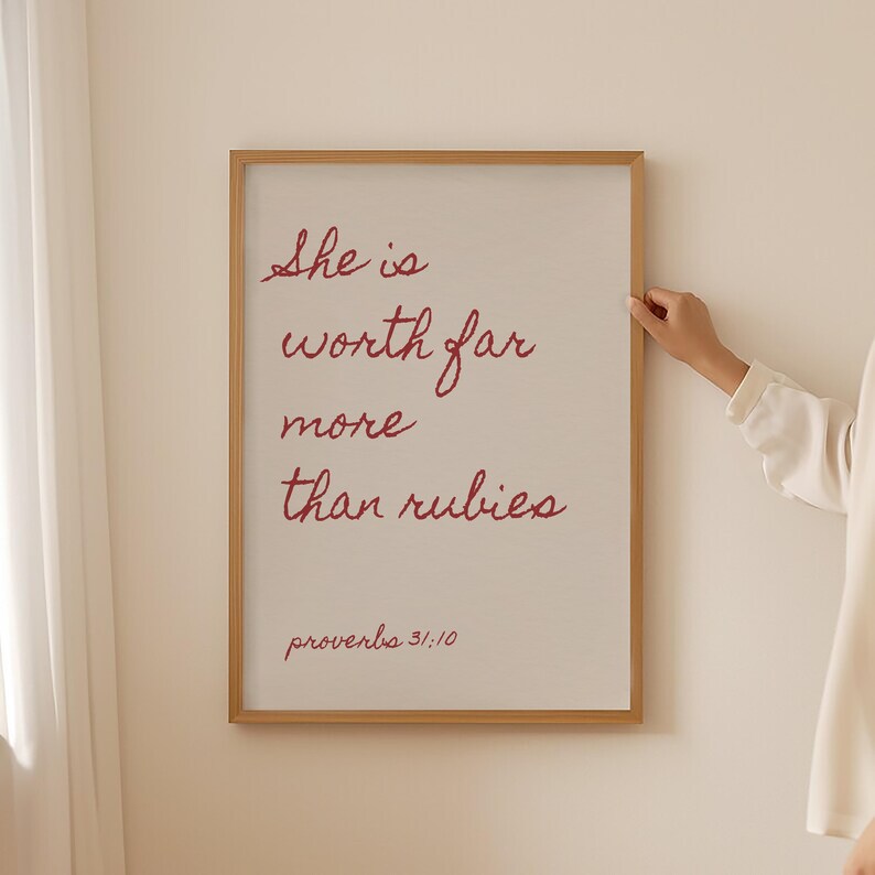 Proverbs 31 Ruby Red Christian Wall Art (digital Download) - Etsy