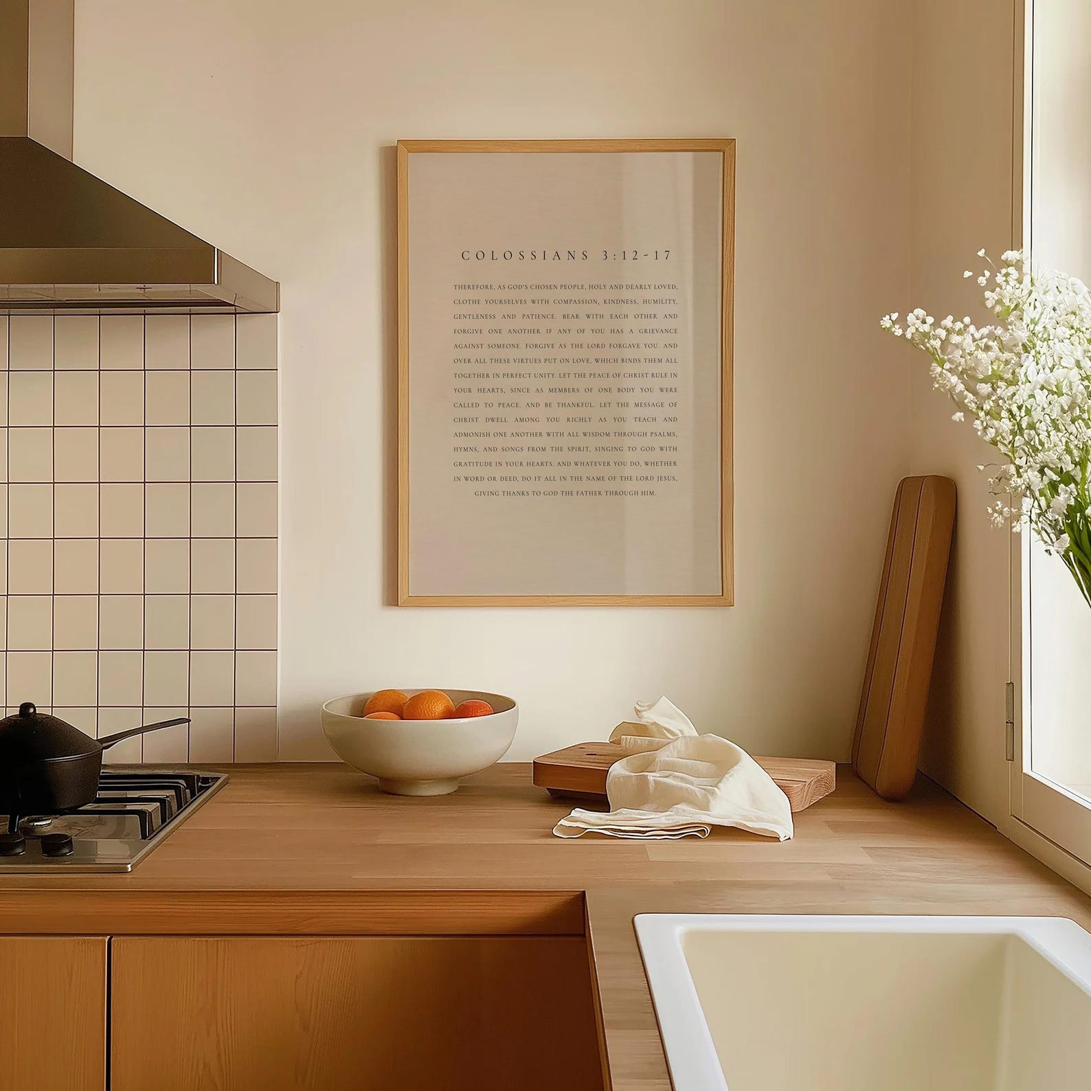 Colossians 3 Modern Minimalist Neutral Christian Wall Art, Clothe ...