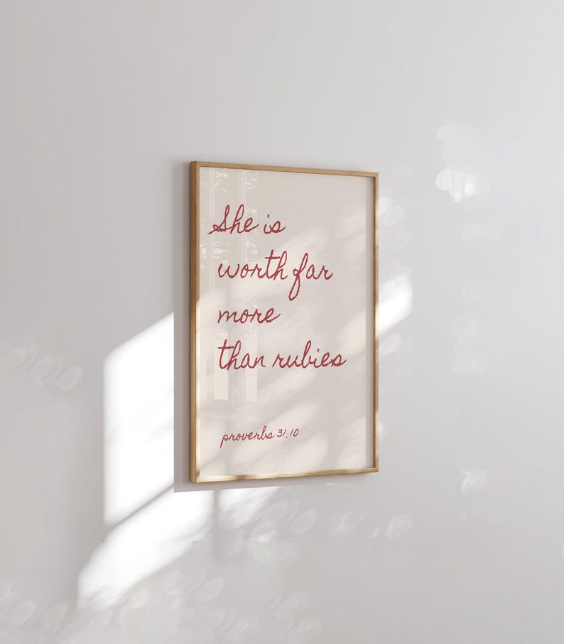 Proverbs 31 Ruby Red Christian Wall Art (digital Download) - Etsy