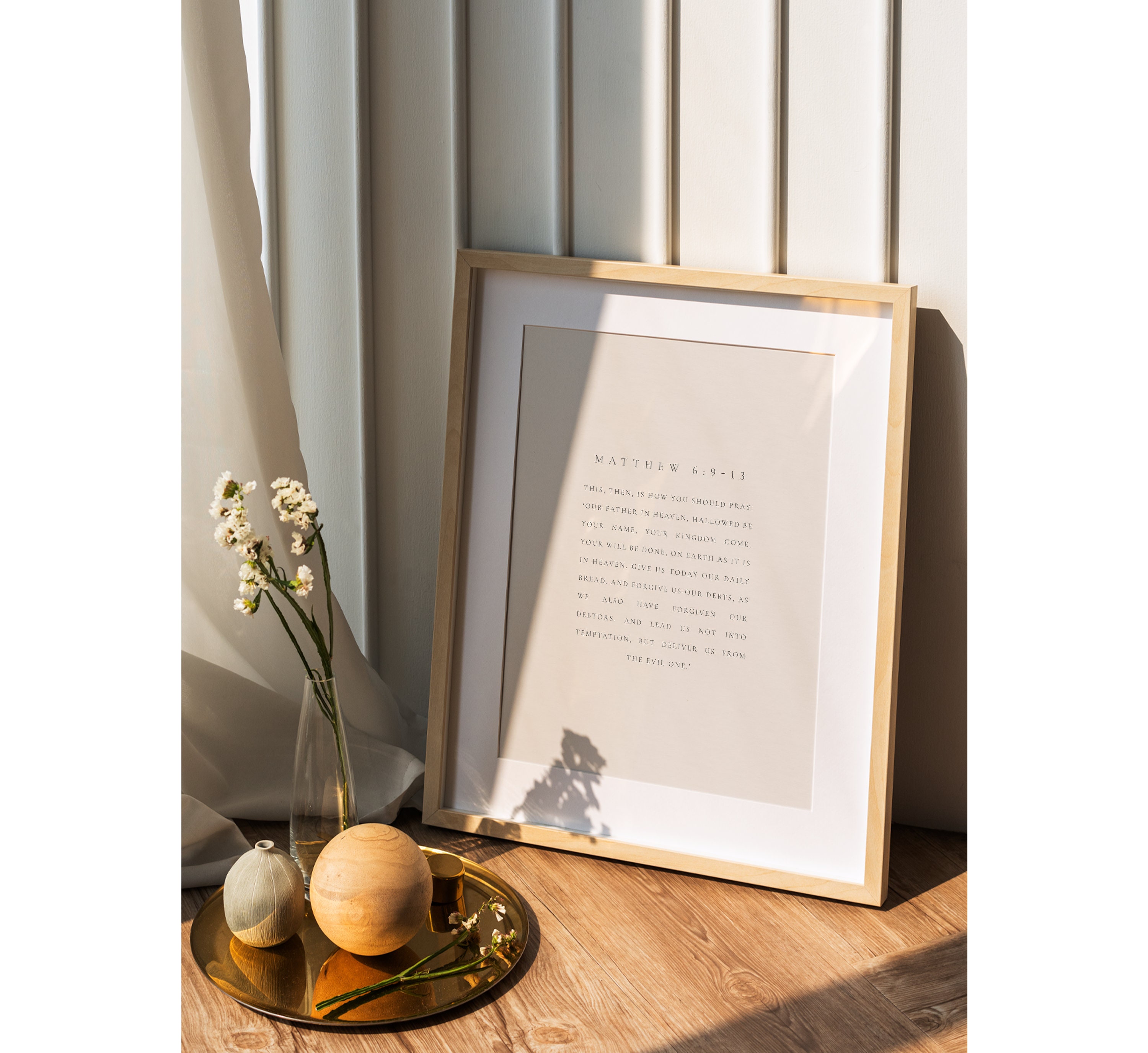 Mathew 6:9-13 the Lord's Prayer, Modern Minimalist Christian Wall Art ...