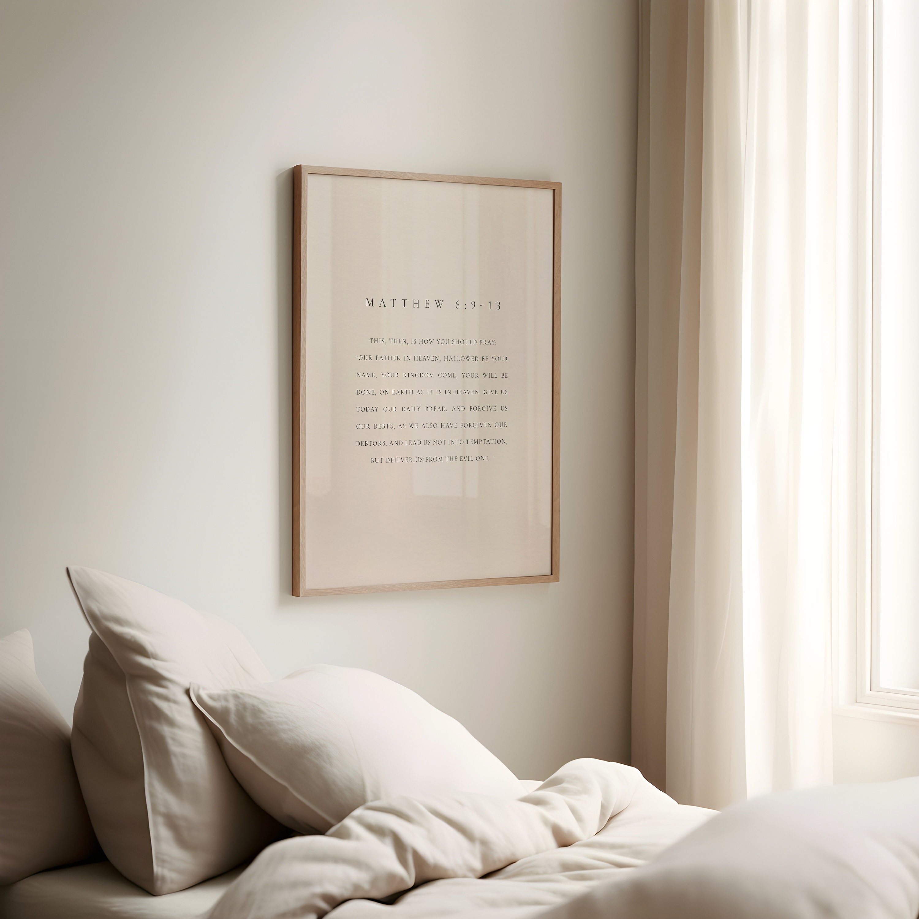 Mathew 6:9-13 the Lord's Prayer, Modern Minimalist Christian Wall Art ...
